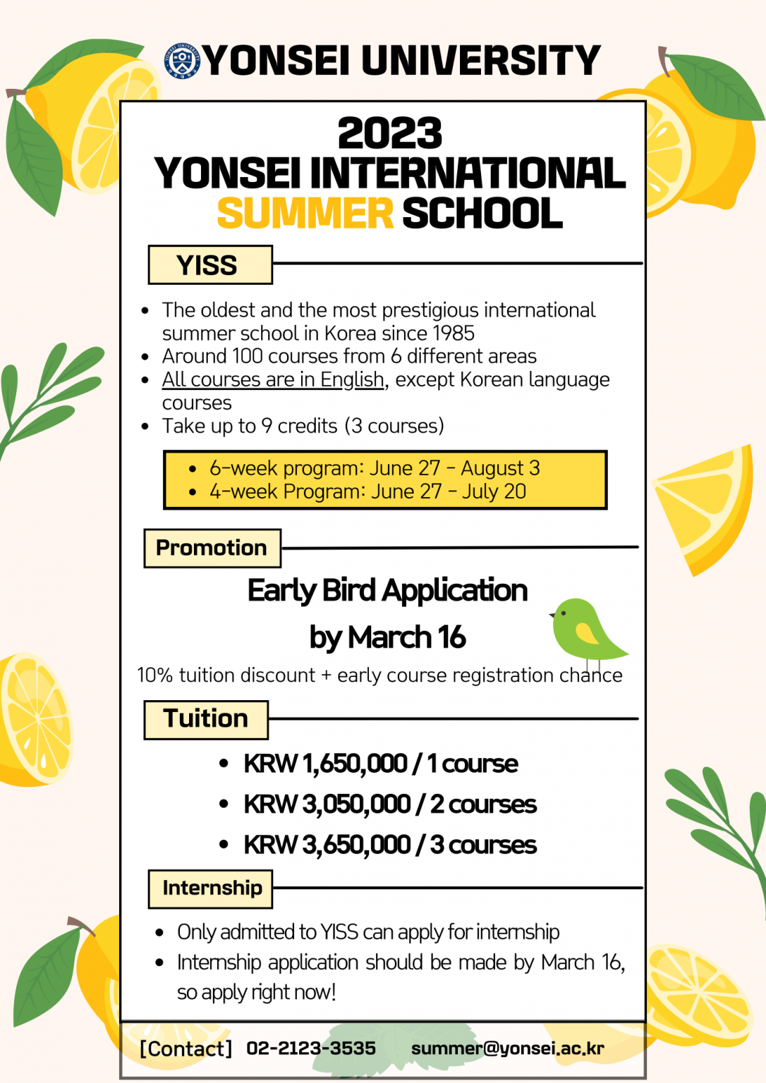 YISS Early Bird D-7! – 筑波大学スチューデントサポートセンター